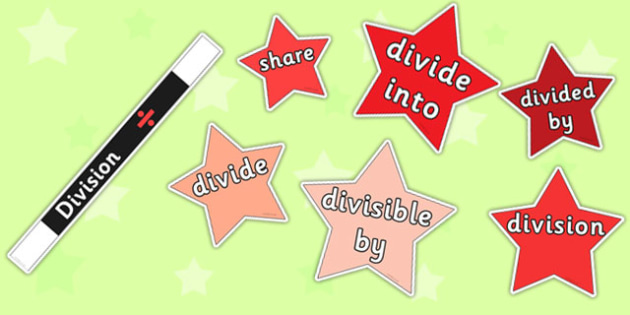 Maths Magician 4 Operations Vocabulary Division Cut Outs - divide