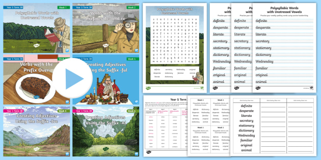 Year 5 Term 3B Bumper Spelling Pack (teacher made)