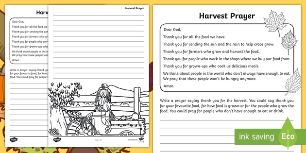 Key Stage 1 Harvest Prayer (teacher made)