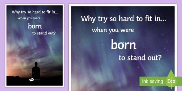 Be Unique A4 Display Poster (teacher made)