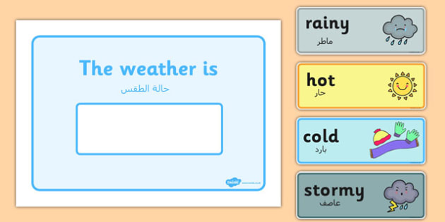 Weather Display Arabic Translation (teacher made)