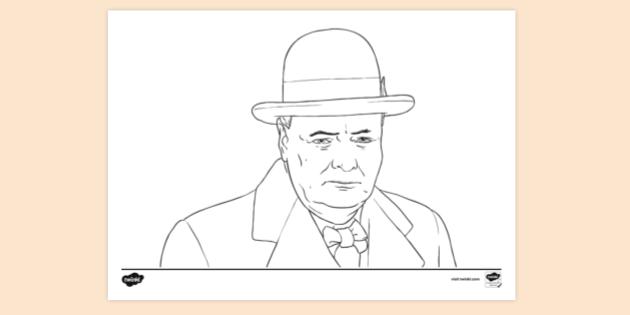 FREE! - Winston Churchill Colouring Sheet (teacher made)