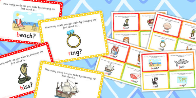 Initial Phoneme Manipulation Challenge Cards - activities, game