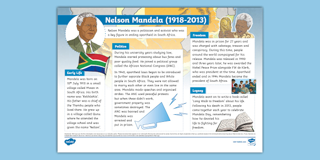 Nelson Mandela Resources | twinkl.co.uk