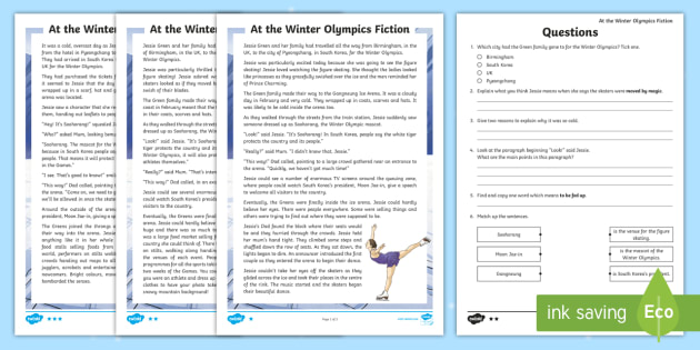 KS2 At the Winter Olympics Fiction Differentiated Reading Comprehension