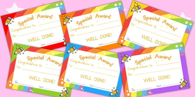 FREE! - Special Award Certificates - award, reward, certificates, behave