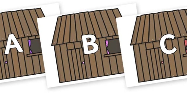 FREE! - A-Z Alphabet on Wooden Houses (teacher made)