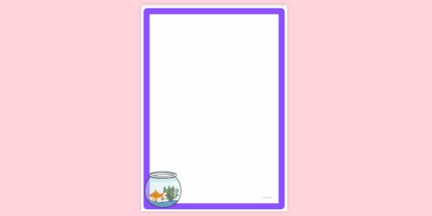 FREE! - Simple Goldfish in Tank Page Border | Page Borders | Twinkl