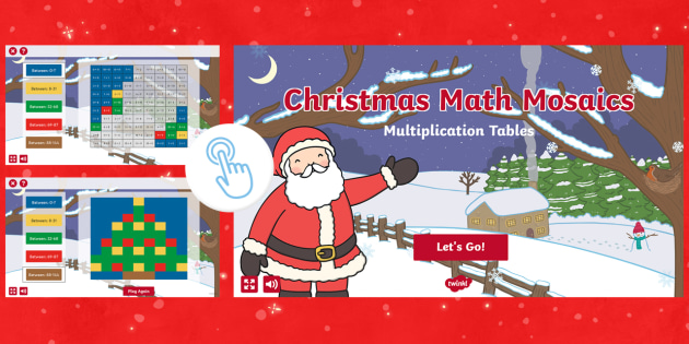 FREE! - Christmas Math Mosaics Multiplication Game