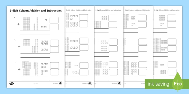 Column Addition and Subtraction Worksheets - Maths Resources