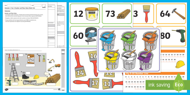 Semester 1 Year 2 Number and Place Value Maths Test