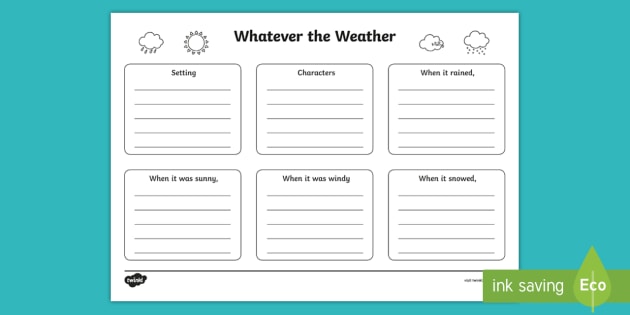 Whatever the Weather Story Map Worksheet (teacher made)