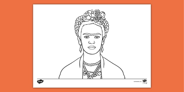 Frida Kahlo Colouring Page PDF – Learning Resource