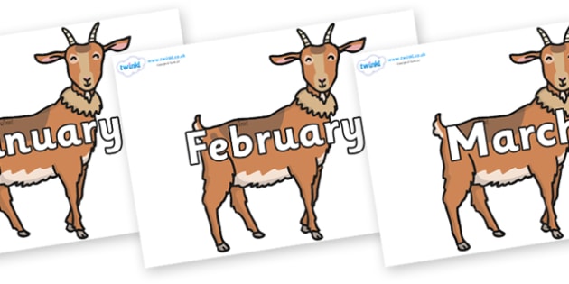 FREE! - Months of the Year on Medium Billy Goats