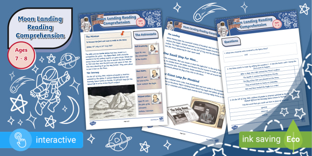 Moon Landing Reading Comprehensions | twinkl.co.uk