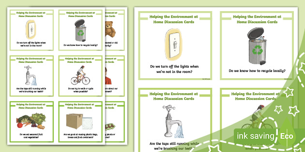 Helping the Environment at Home Discussion Cards