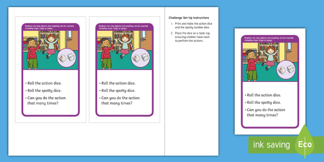 EYFS Maths Counting Challenge: Count the Action Dice Activity IKEA Tolsby
