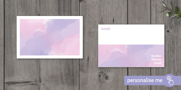 Pink Sand Watercolour Business Cards (teacher made)