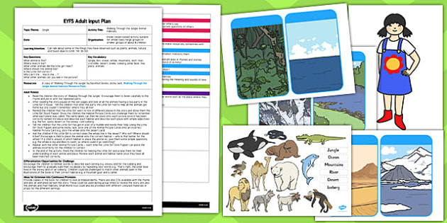 EYFS Animal Habitats Jungle Animals Themed Adult Input Plan and ...