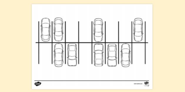 Car Park Colouring Sheet - Primary School - Twinkl
