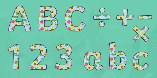 The Cautious Caterpillar: Garden Flowers Display Lettering