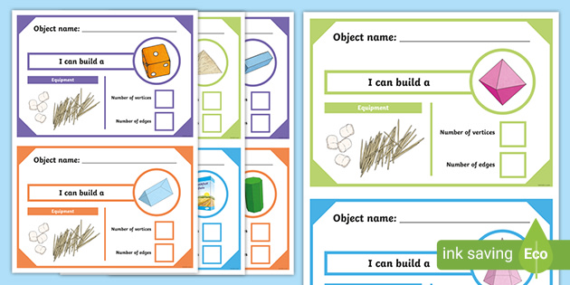 STEM: Building 3D Objects Challenge Cards (teacher made)