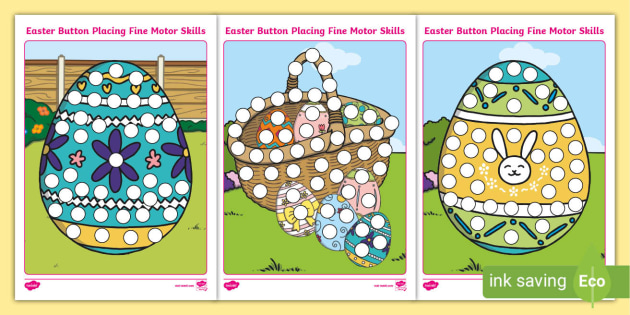 Easter Button Placing Fine Motor Skills Activity