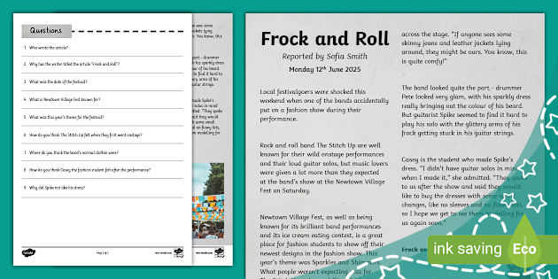 Newspaper Report Reading Comprehension • Twinkl.com.au