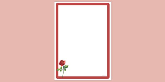 FREE! - Simple Blank Realistic Rose Page Border | Twinkl