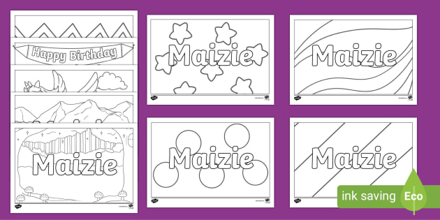 FREE! - Maizie Name Simple Colouring Activity Sheets