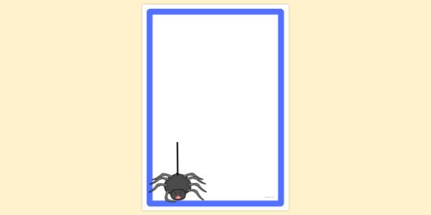Spider Drooping and Yawning Page Border | Primary | Twinkl