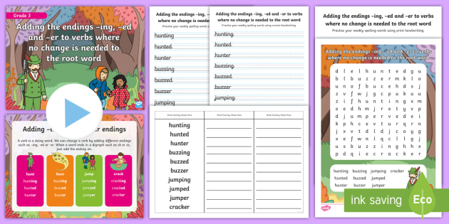 Grade 3 Phonics - Suffixes Resource Pack