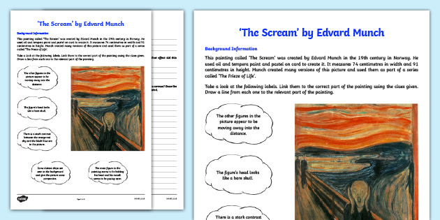 The Scream by Munch Art Appreciation Worksheet / Worksheet