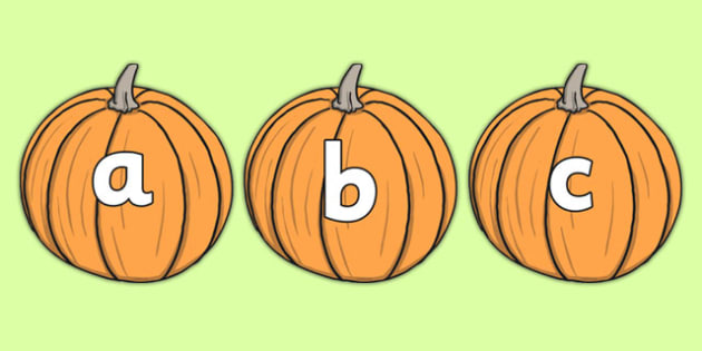 A-Z Alphabet on Pumpkins