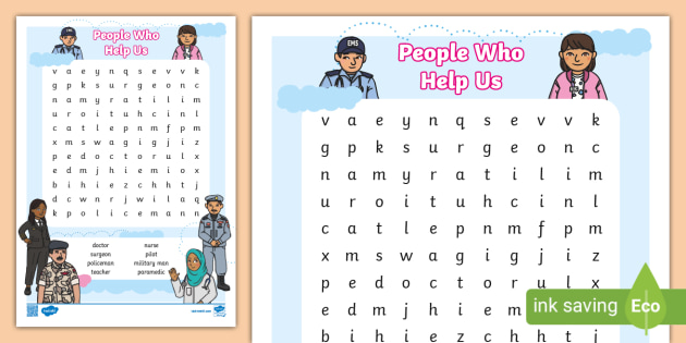 Community Helpers Word Searches | twinkl.co.uk