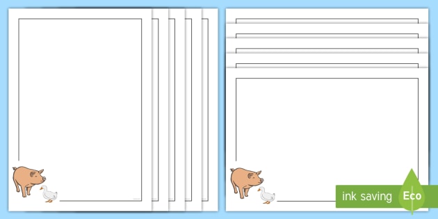 Page Borders to Support Teaching on Pig in the Pond