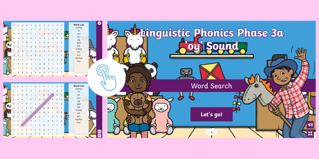 FREE! - Linguistic Phonics Phase 3a 'oy' Sound Interactive Word Search