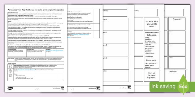 Change the Date - Year 4 Persuasive Text (Teacher-Made)