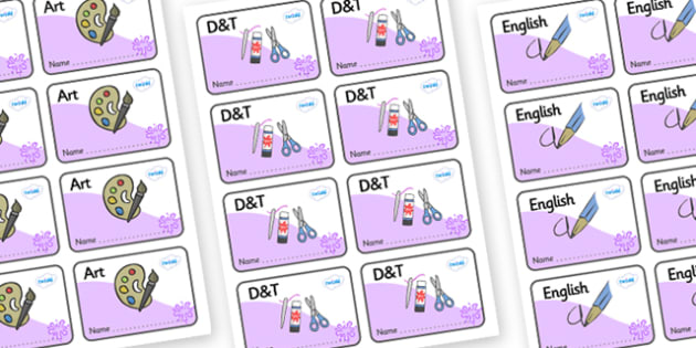 FREE! - Purple Themed Editable Book Labels (teacher made)