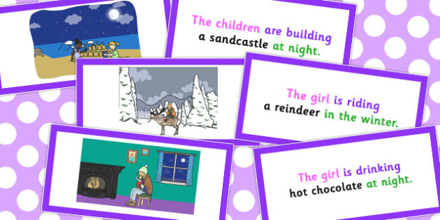 Picture Description Cards Who What Doing To What When Set 2