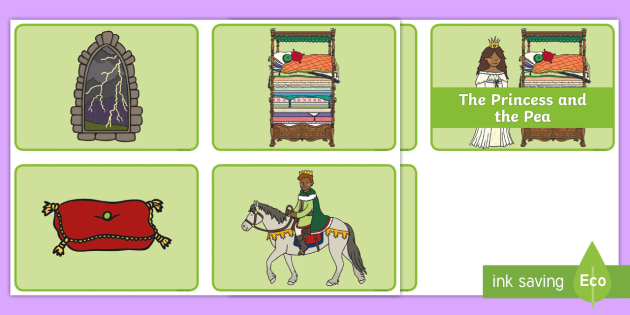 The Princess and the Pea Story Sequencing (Speech Bubbles - 4 per A4)