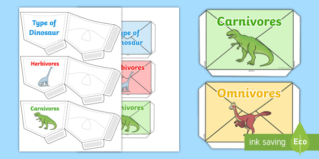 Dinosaur Herbivores and Carnivores Sorting Pouches - pouches