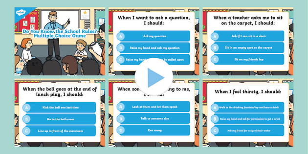 Do You Know The School Rules? Multiple Choice Game