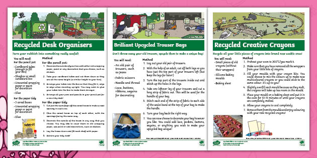 The Messy Magpie Recycle and Upcycle Craft Instructions Resource Pack