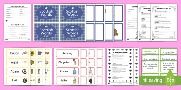 Quiz Resource Pack (teacher made)