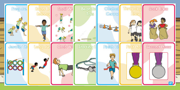 Backyard Olympics Games Poster Set | Olympics for Kids | K-5
