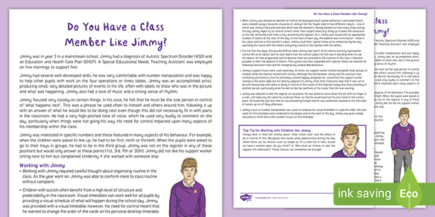 Case Study: Jimmy - Adult Guidance (teacher made)