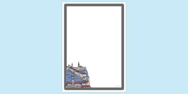 FREE! - Simple Blank River Thames Page Border | Twinkl