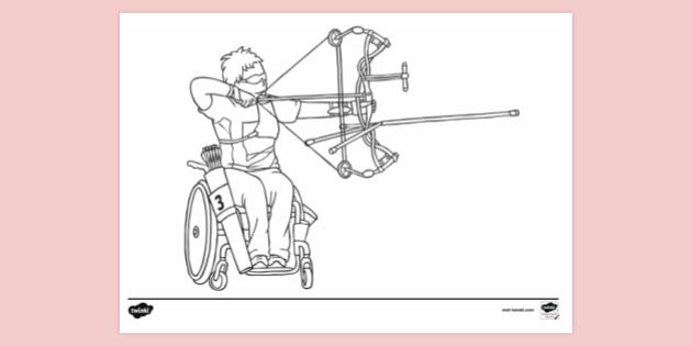 Paralympic Archery Colouring Sheet | Colouring Sheets