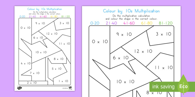 Colour by 10s Multiplication